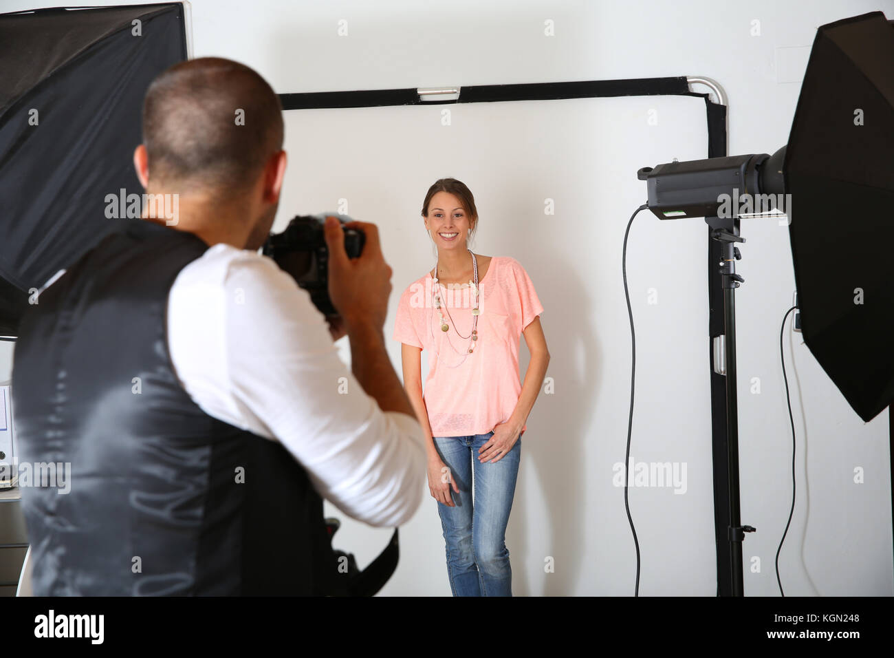 Photographer shooting model studio hi-res stock photography and images ...