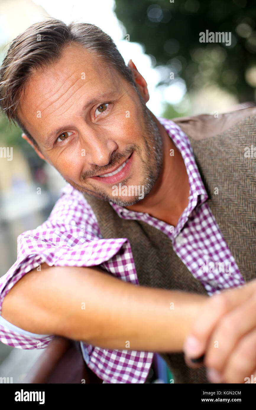 Trendy handsome guy in town Stock Photo - Alamy