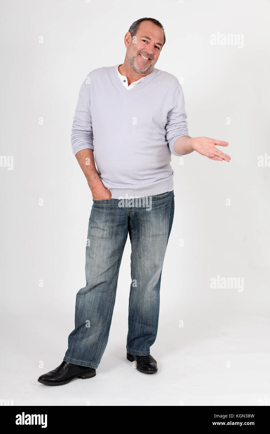 Senior man with unconvinced look on his face Stock Photo - Alamy