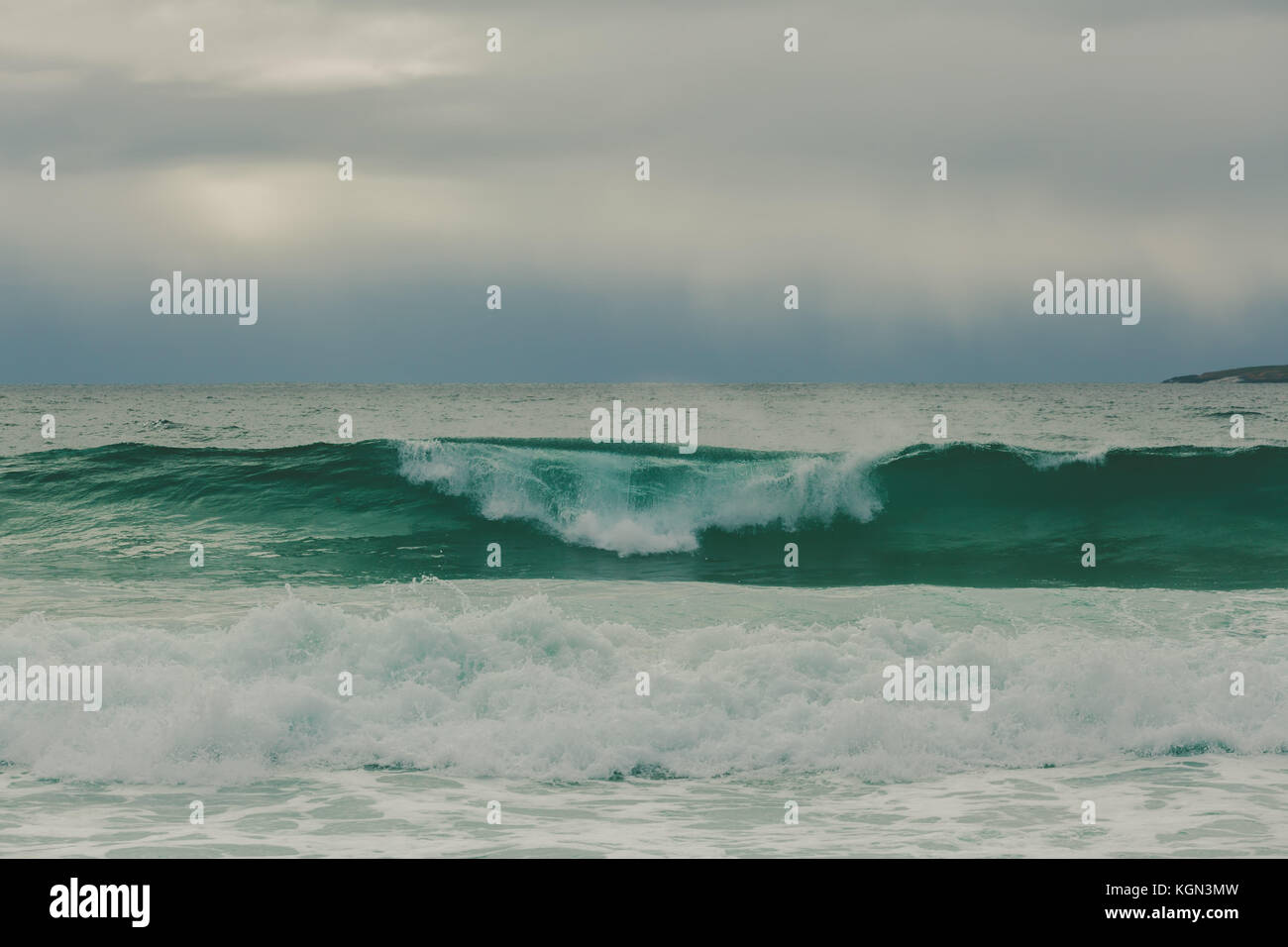 Breaking beautiful ocean wave - minimalist landscape, nothing but ocean ...