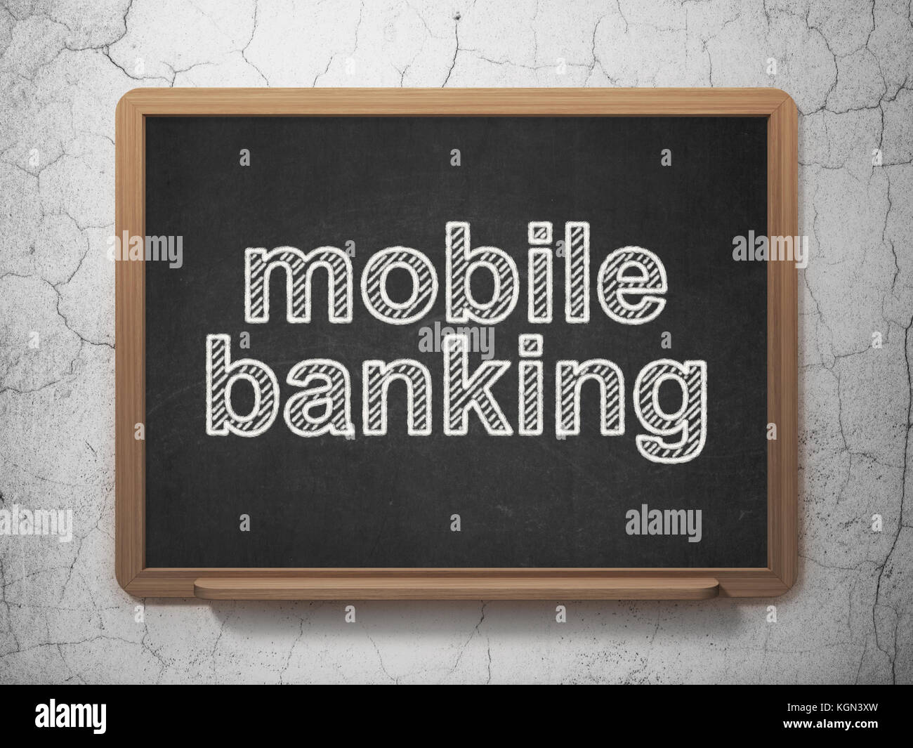 Banking concept: Mobile Banking on chalkboard background Stock Photo ...