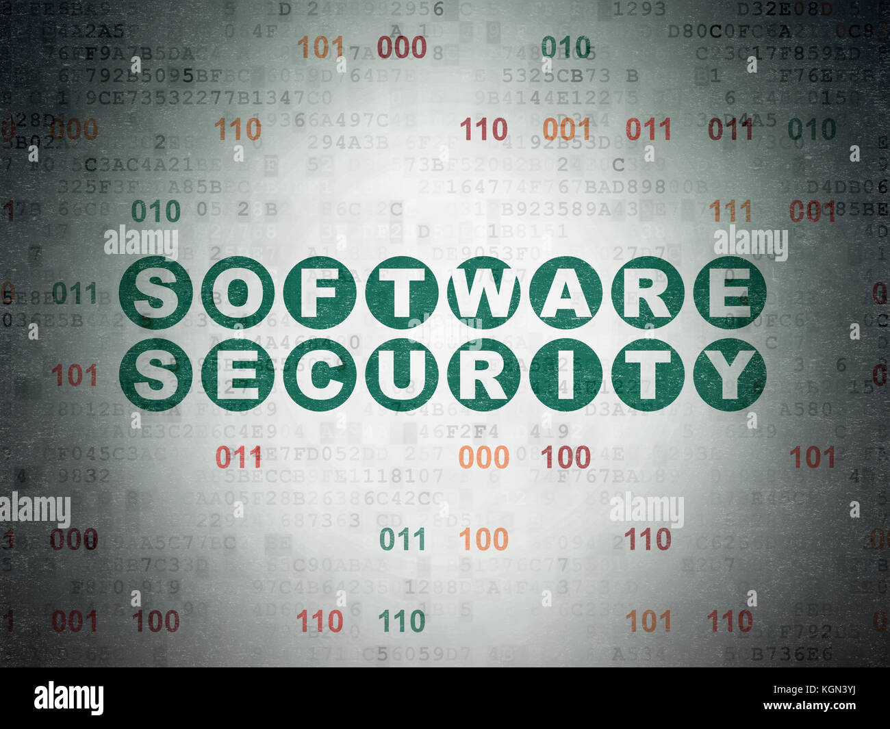 Safety concept: Software Security on Digital Data Paper background ...