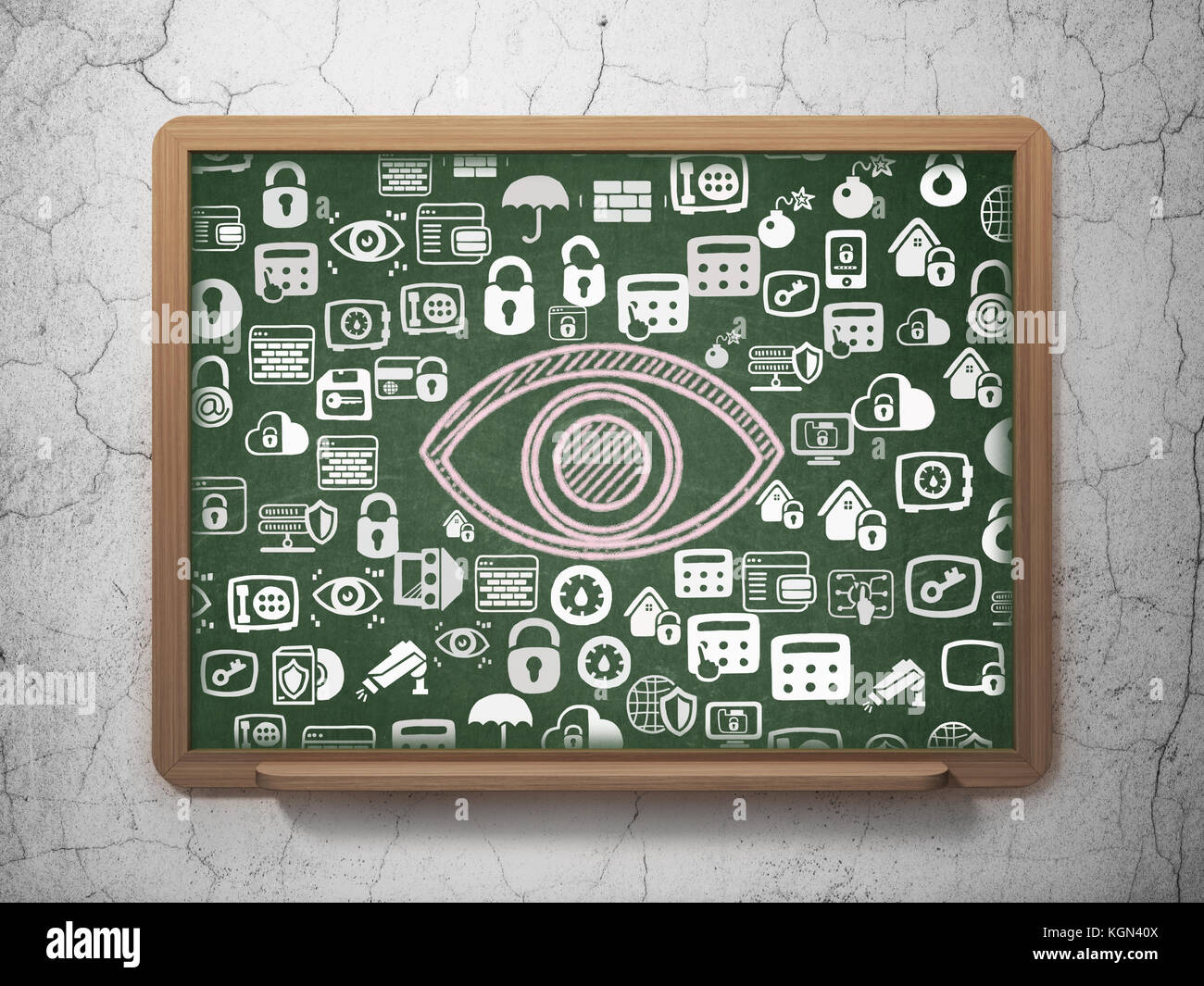 Privacy concept: Eye on School board background Stock Photo - Alamy