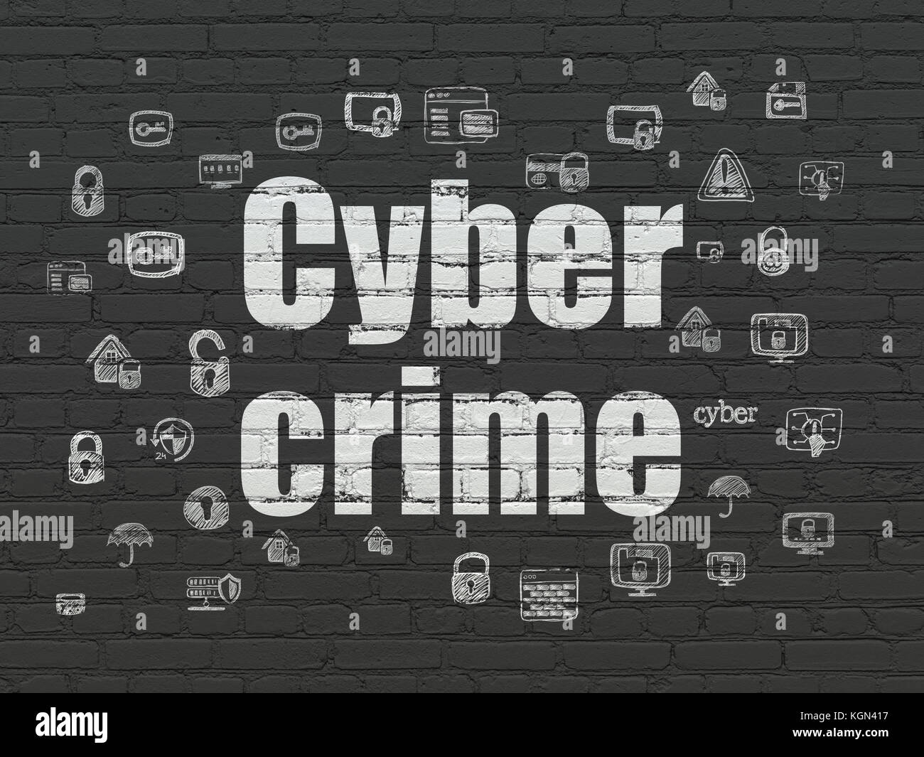 Security concept: Cyber Crime on wall background Stock Photo - Alamy