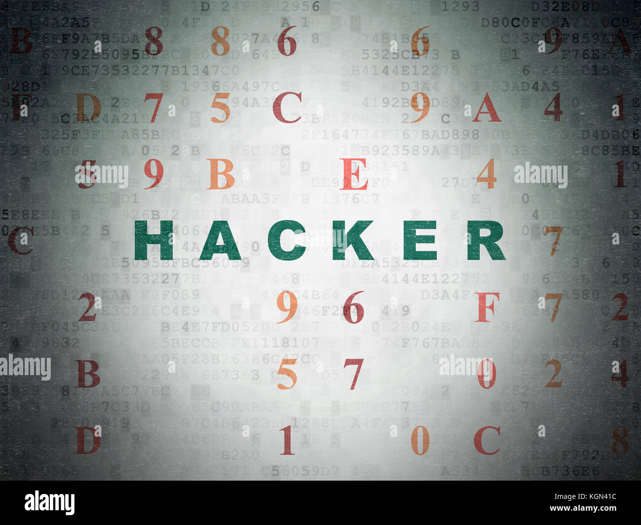 Protection concept: Hacker on Digital Data Paper background Stock Photo ...