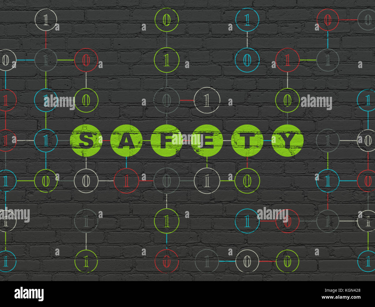 Protection concept: Safety on wall background Stock Photo - Alamy