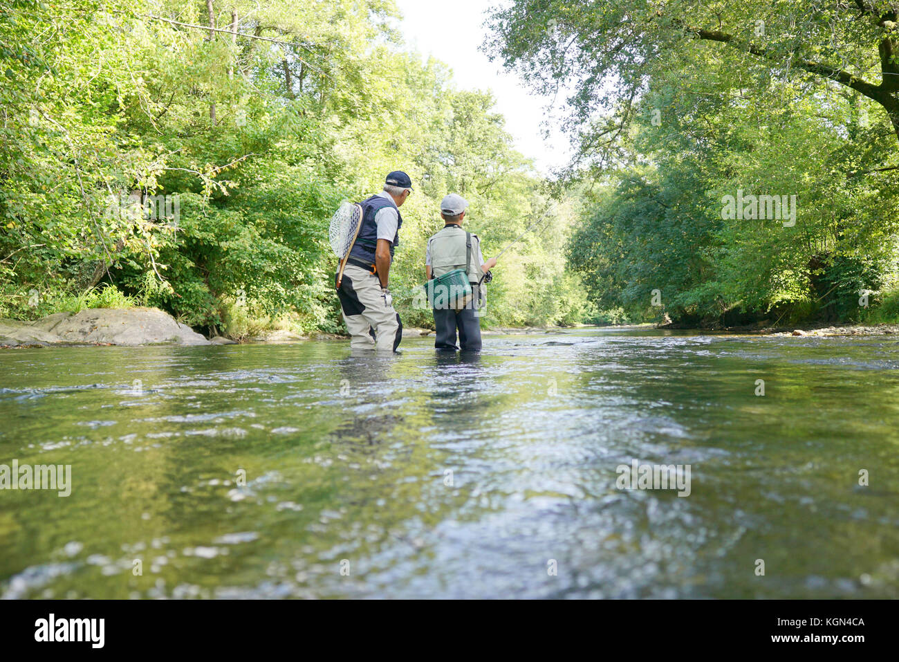 Fly fishing, family, river hi-res stock photography and images - Alamy