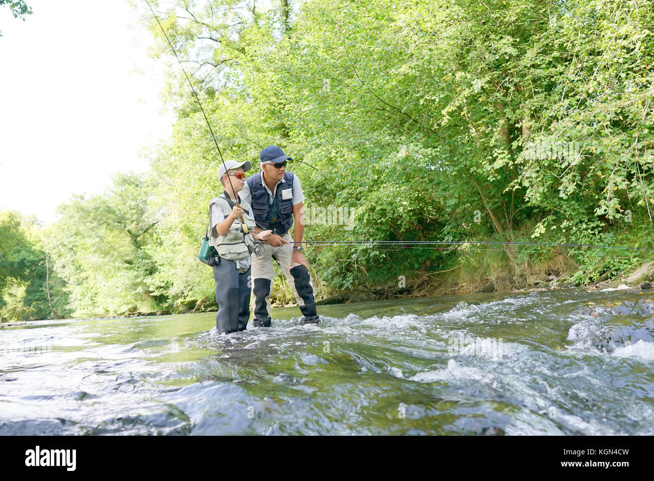 Fly fishing, family, river hi-res stock photography and images - Alamy
