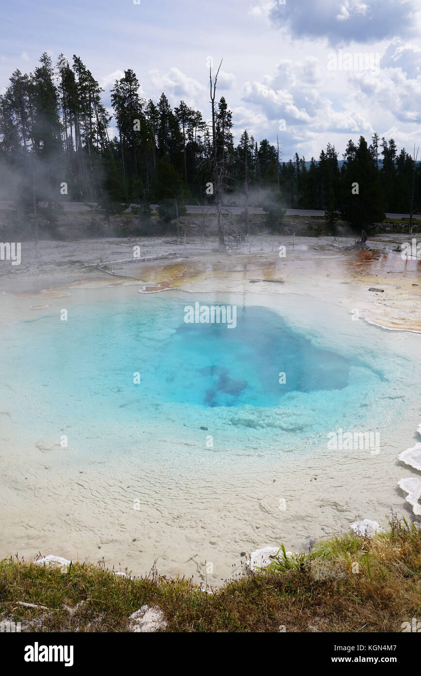 View of geysers from Yellowstone National Park, Montana Stock Photo - Alamy