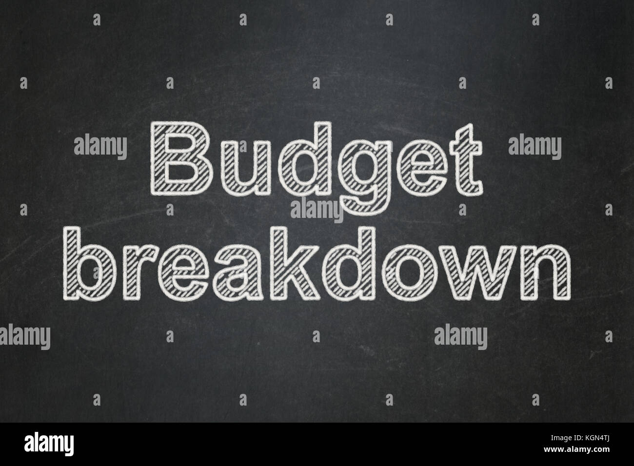 Finance concept: Budget Breakdown on chalkboard background Stock Photo ...