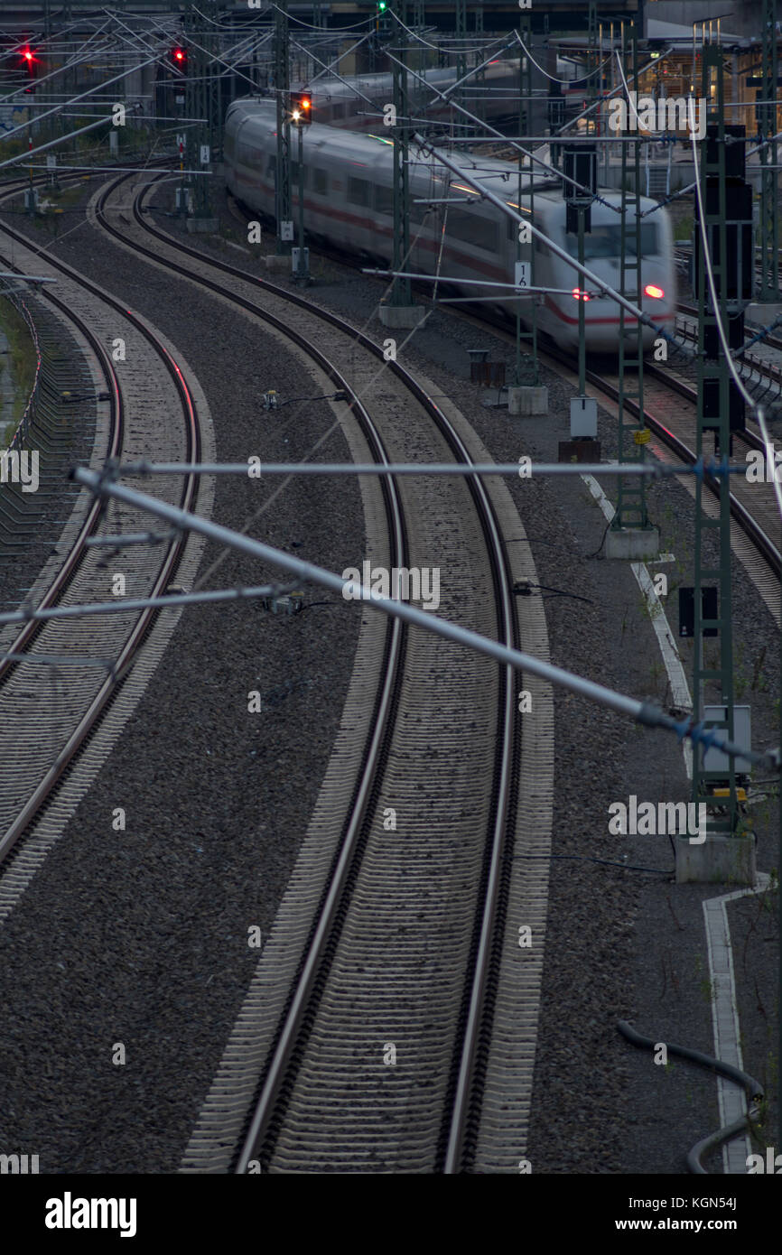 Train catenary train tracks hi-res stock photography and images - Alamy