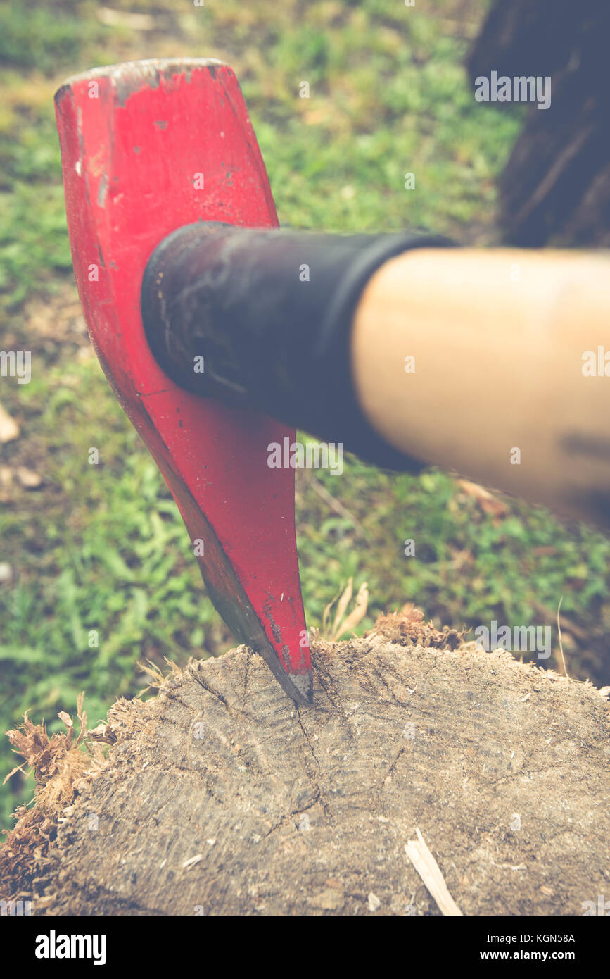 axe for splitting wood Stock Photo - Alamy