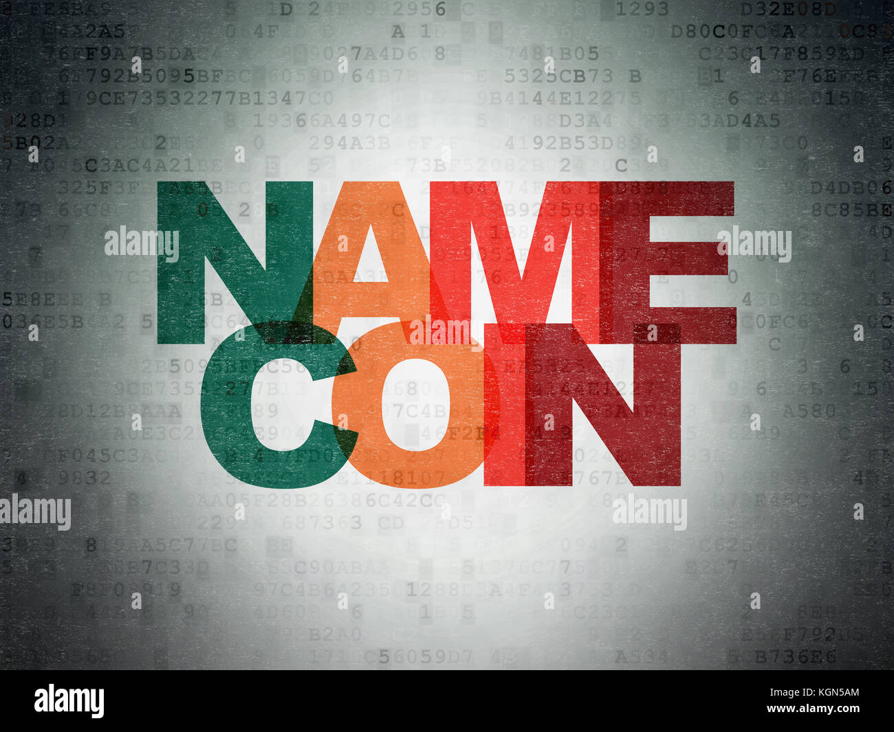Blockchain concept: Namecoin on Digital Data Paper background Stock ...