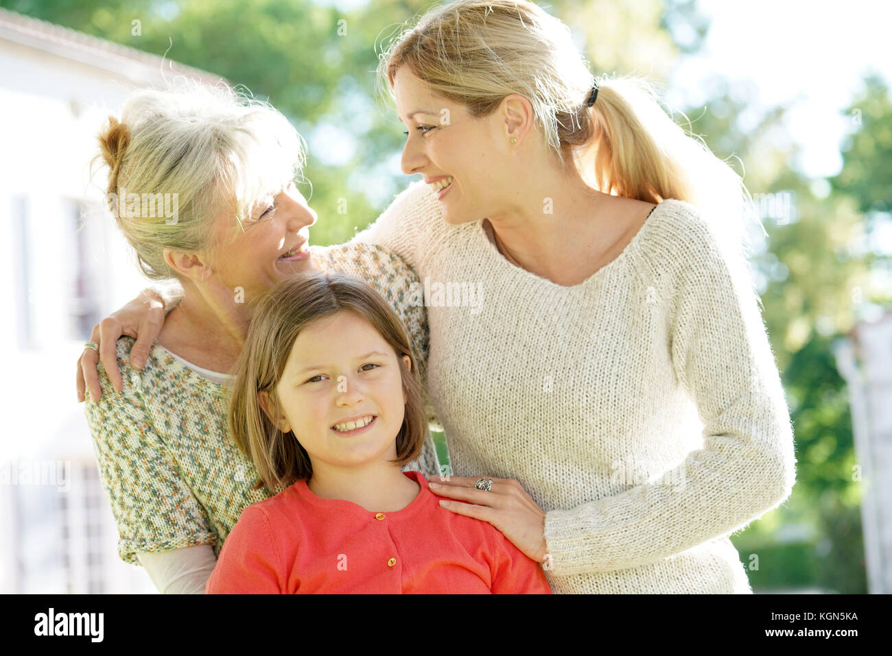 Portrait of three women generation Stock Photo - Alamy