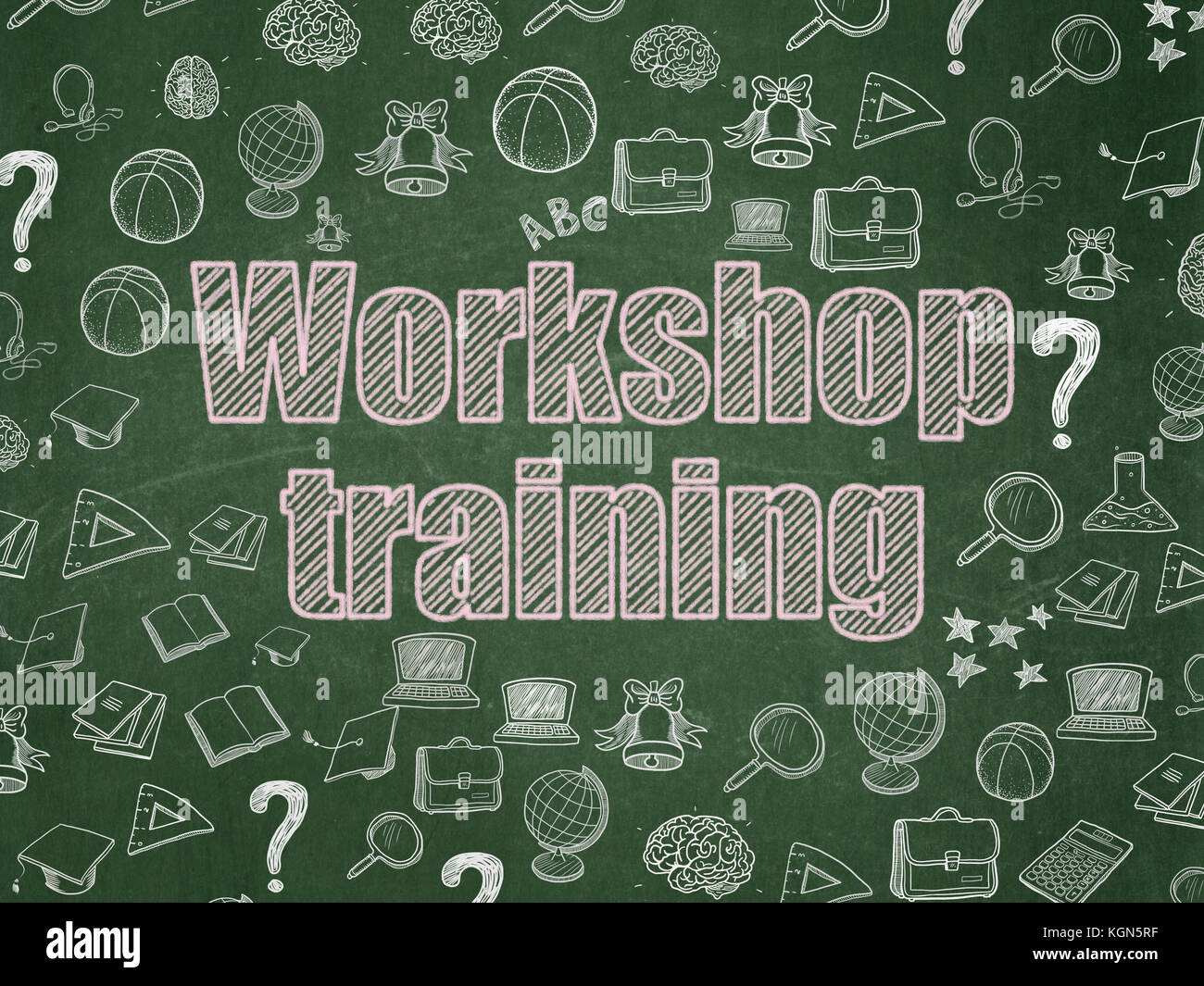 Learning concept: Workshop Training on School board background Stock ...