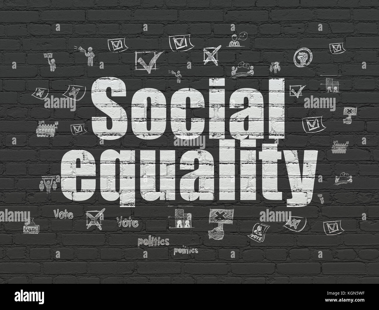 Politics concept: Social Equality on wall background Stock Photo - Alamy