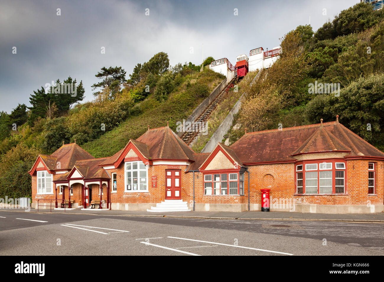 The Leas Cliff Lift, a water balance lift in Folkestone, Kent, UK Stock ...