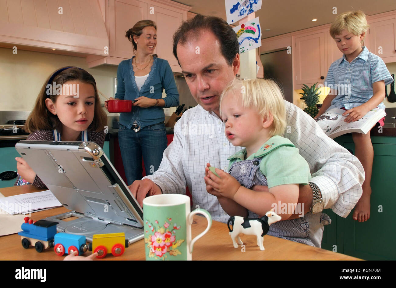 Robert Reoch with wife Georgina, Theodore, Phyllida and baby Mungo at ...