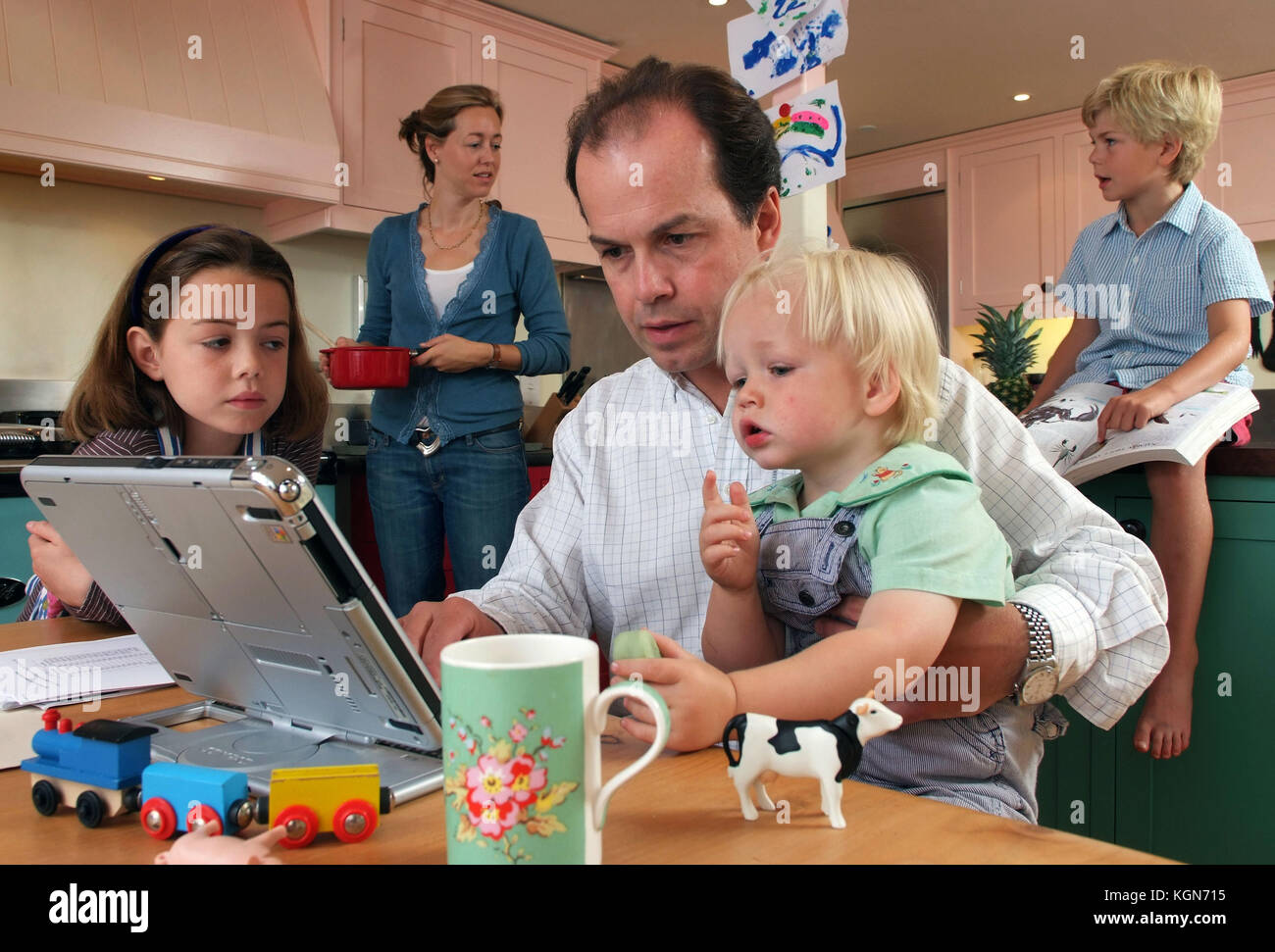 Robert Reoch with wife Georgina, Theodore, Phyllida and baby Mungo at ...