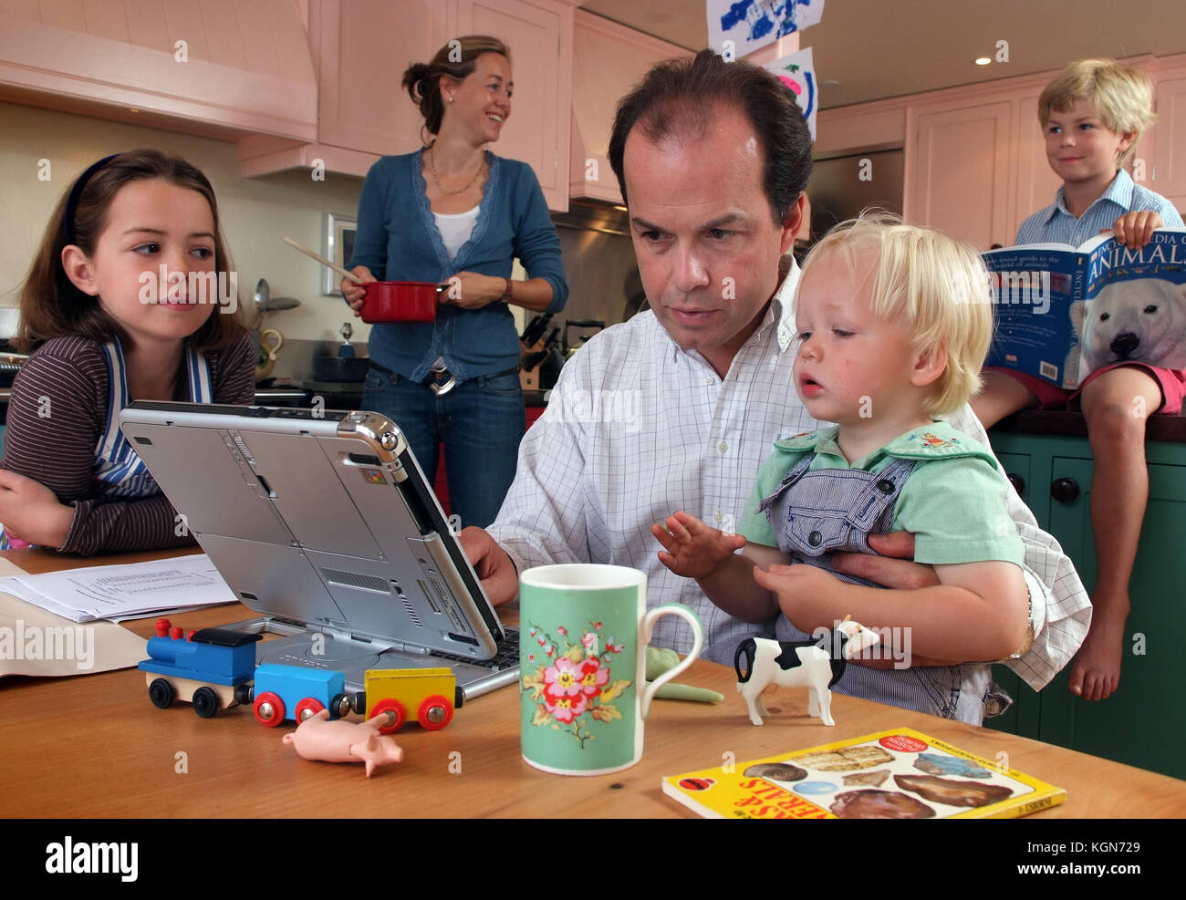 Robert Reoch with wife Georgina, Theodore, Phyllida and baby Mungo at ...