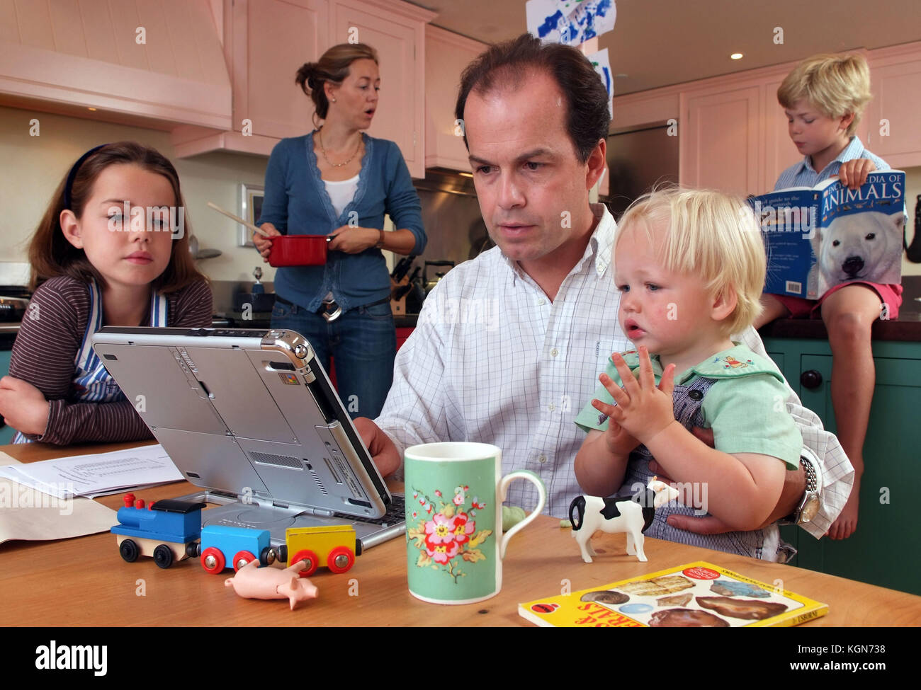 Robert Reoch with wife Georgina, Theodore, Phyllida and baby Mungo at ...