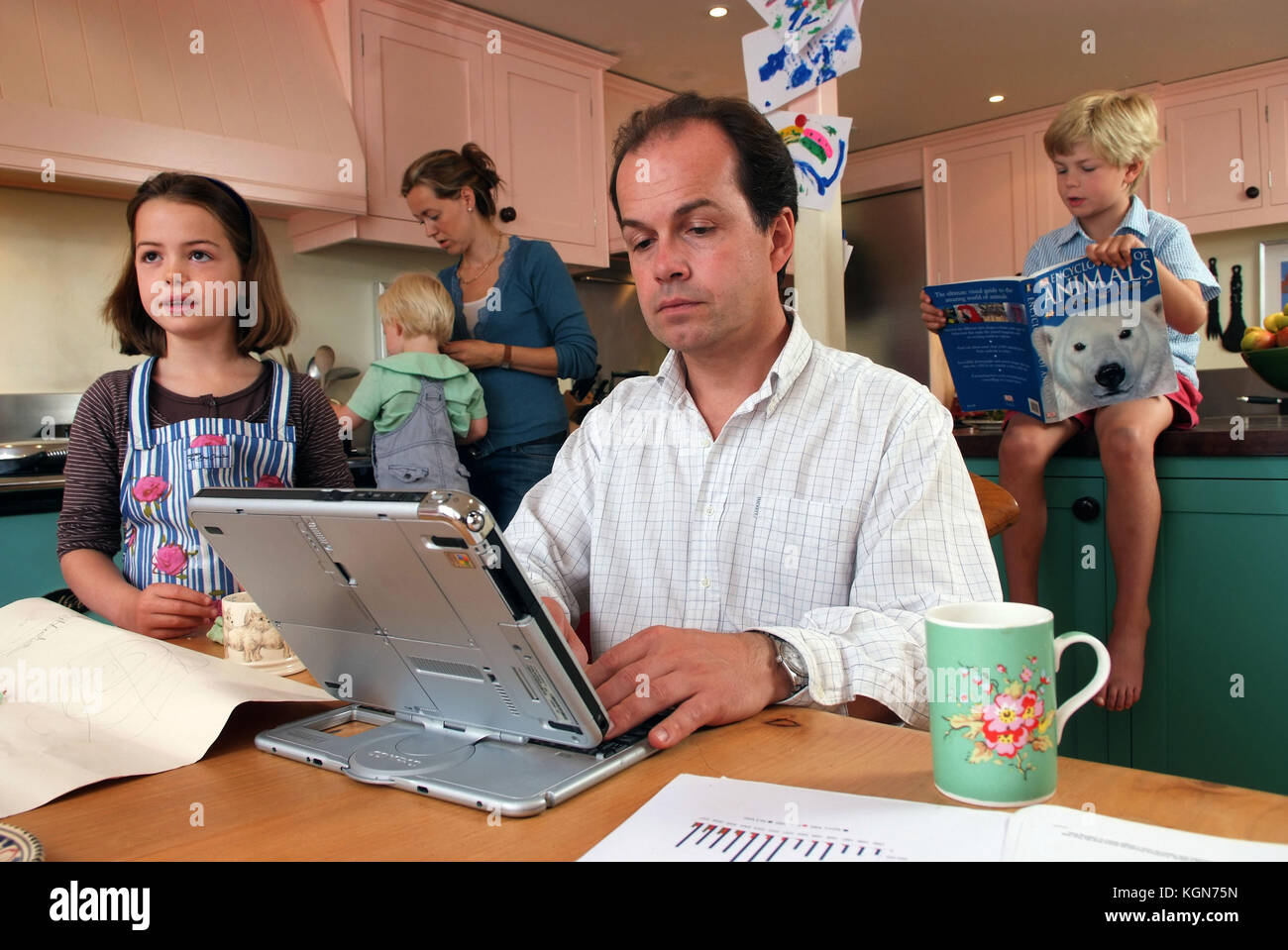 Robert Reoch with wife Georgina, Theodore, Phyllida and baby Mungo at ...