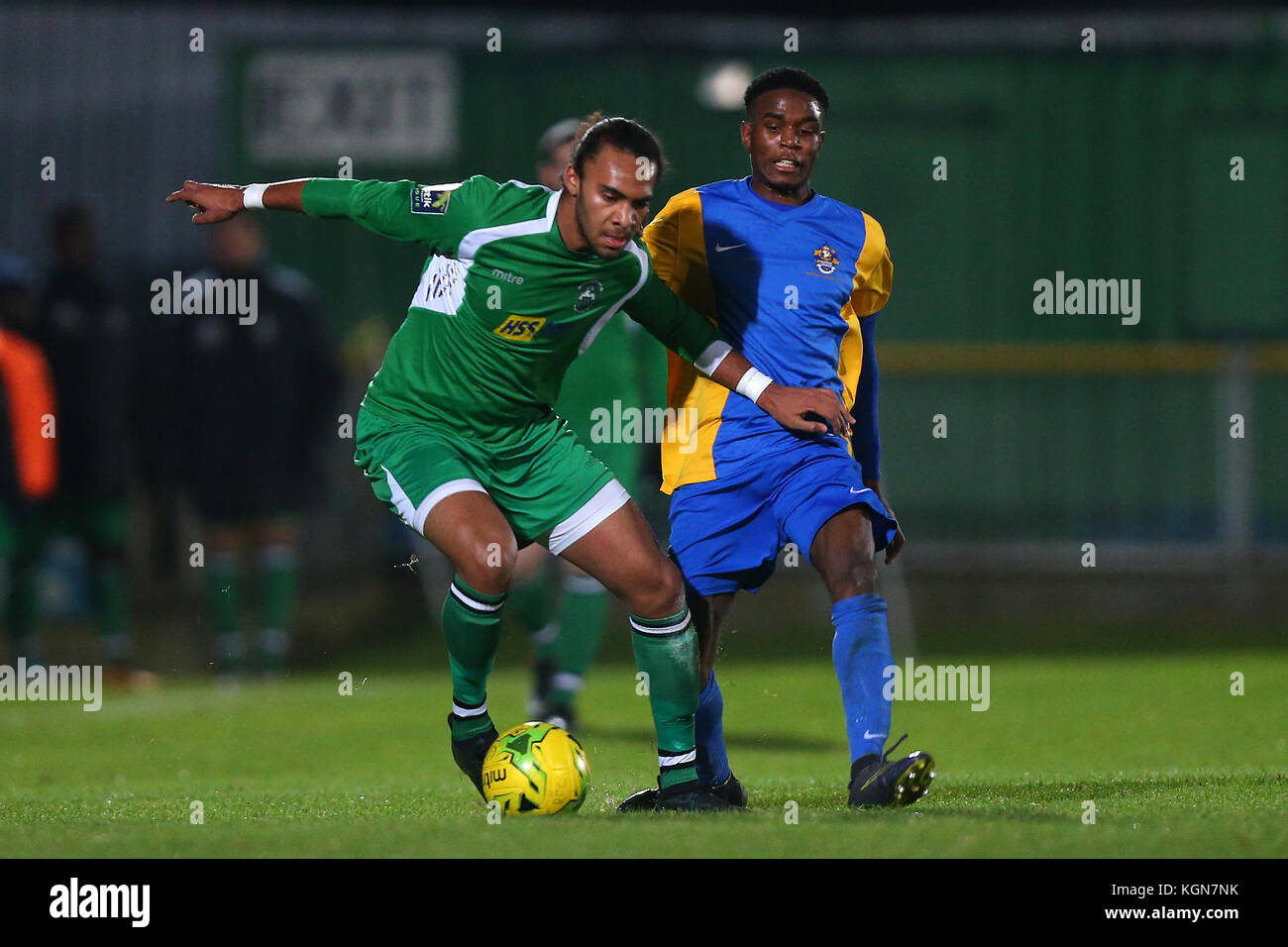 Quba Gordon of Haringey and Jonathan Nzengo of Romford during Romford ...