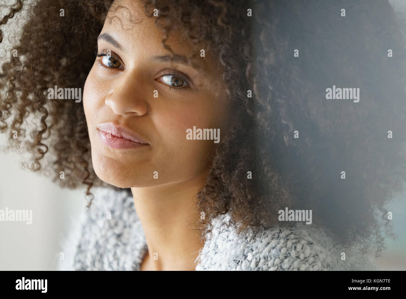 Closeup portrait smiling mixed race hi-res stock photography and images ...