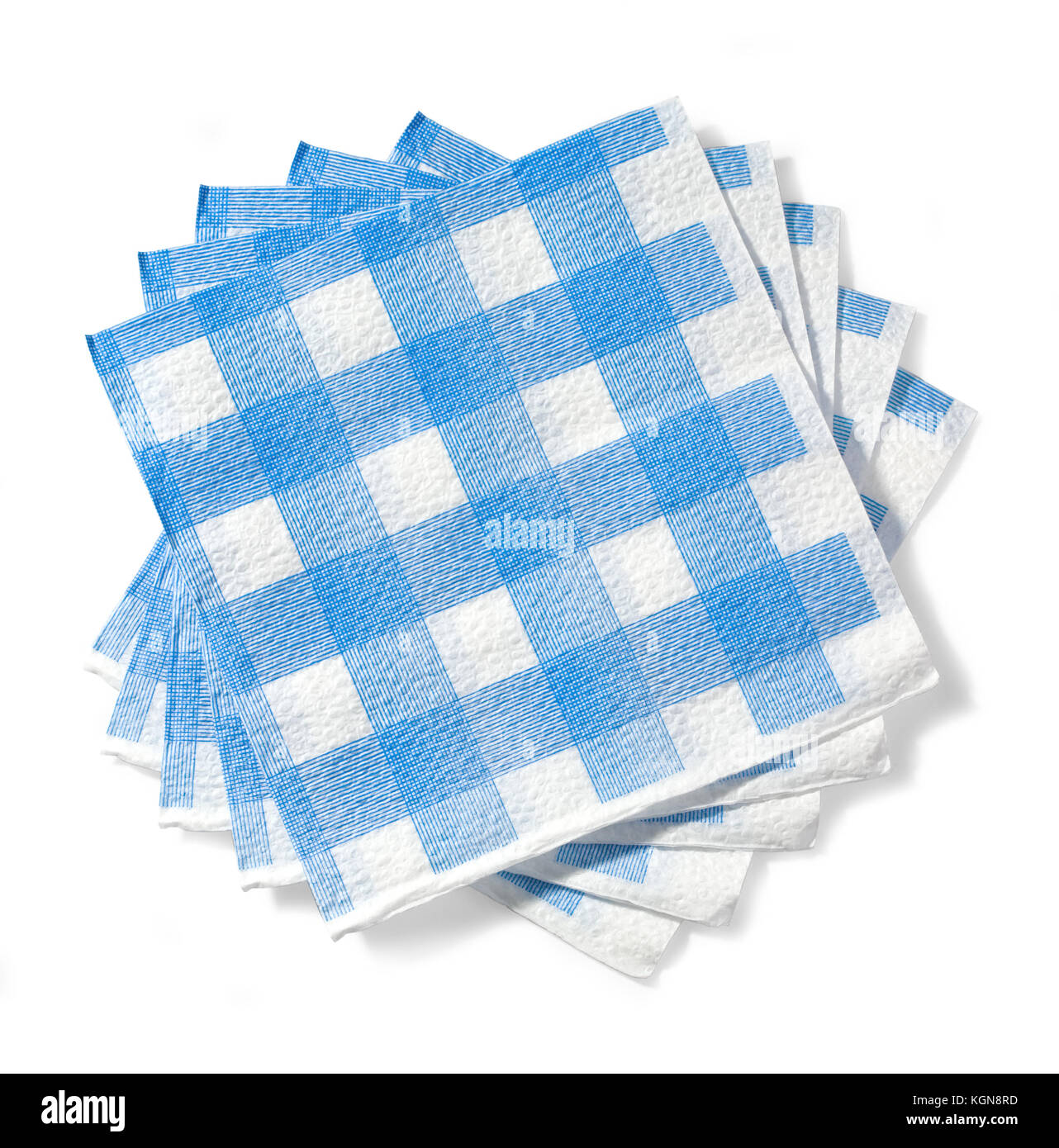 stack of white napkin in a blue cage of isolation on a white background ...