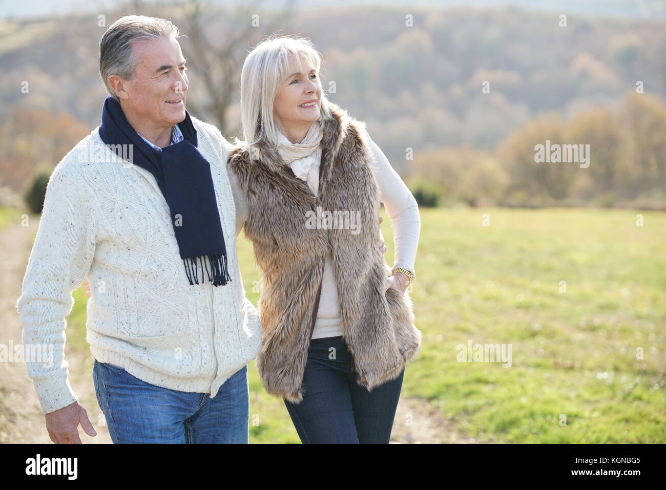 60 years old man walking in the countryside hi-res stock photography ...