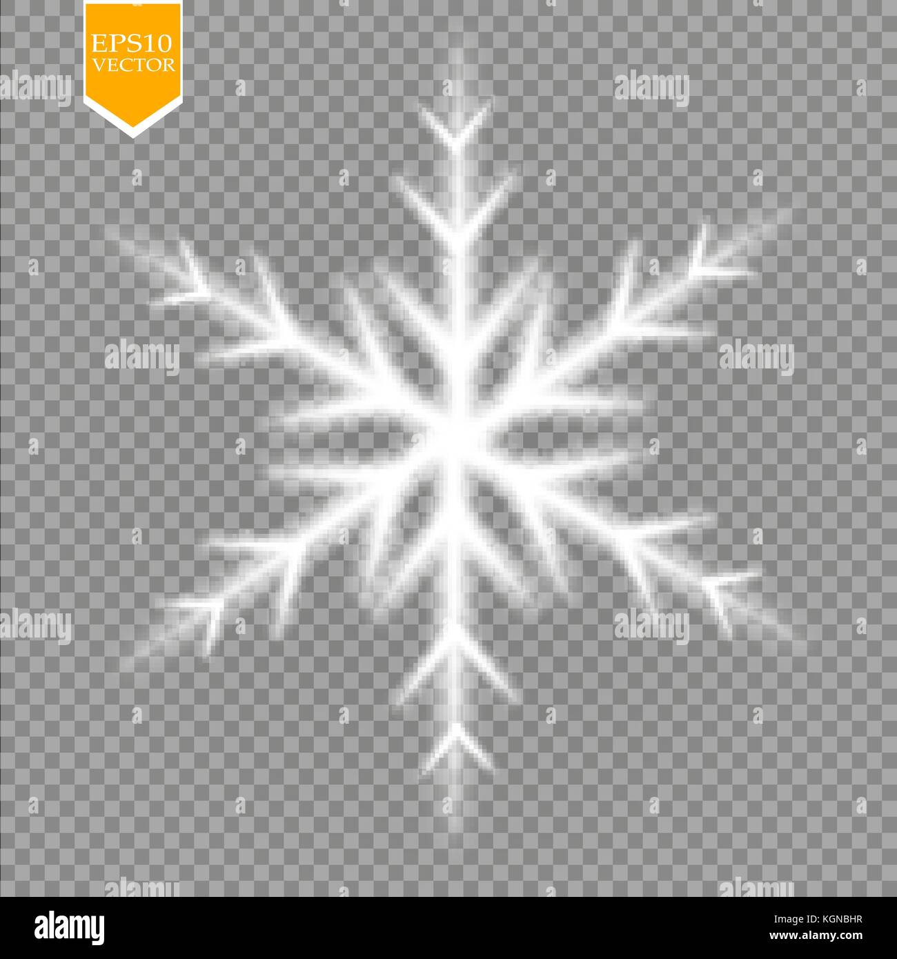 Shine white snowflake with glitter isolated on transparent background ...