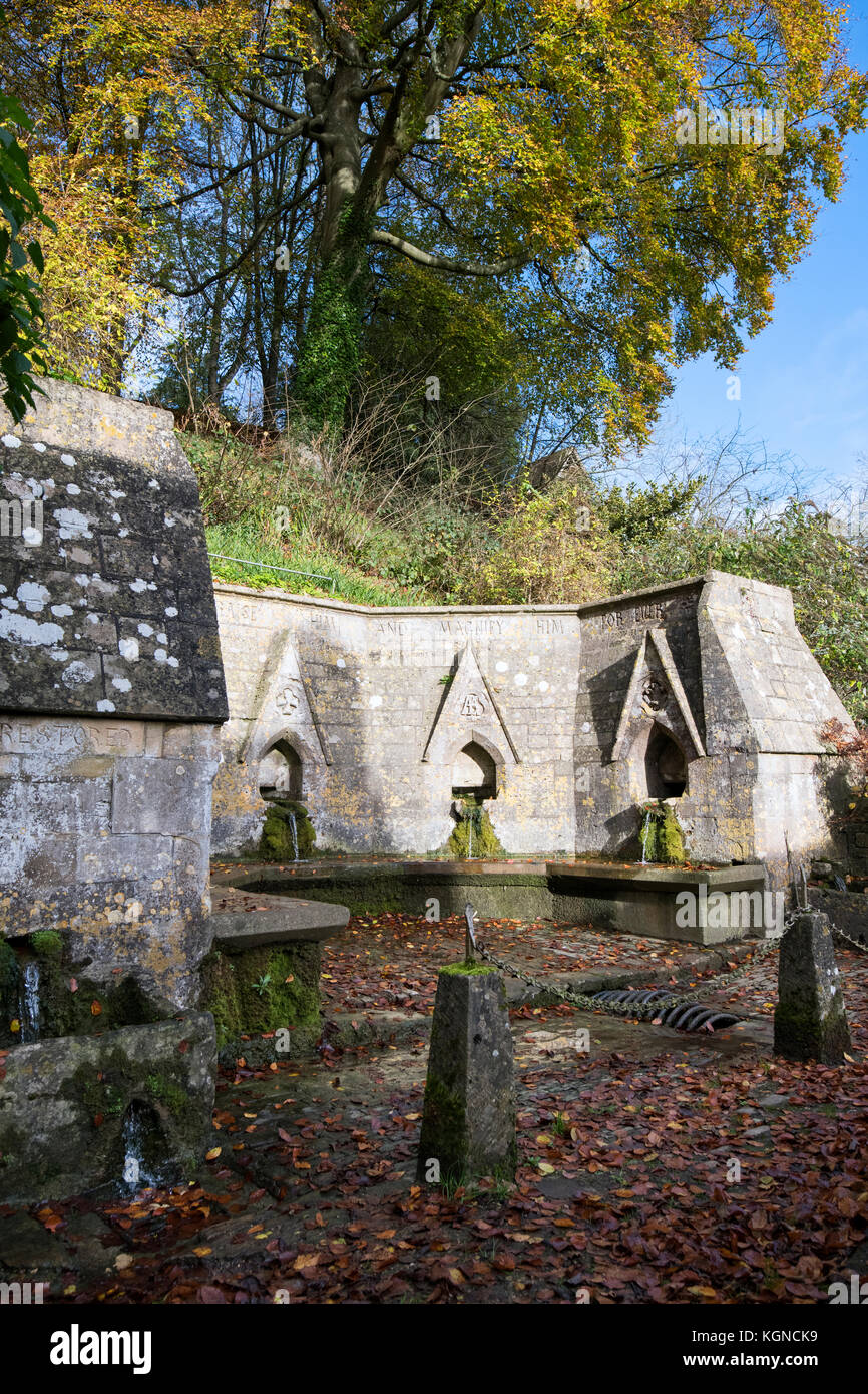 Severn wells in autumn in the village of Bisley, Cotswolds ...