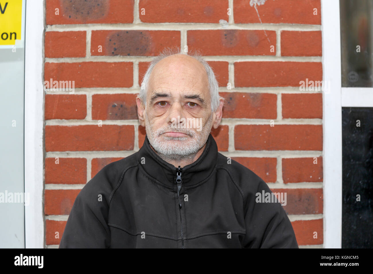 Homeless Man Sitting Outside Of Shop High Resolution Stock Photography ...