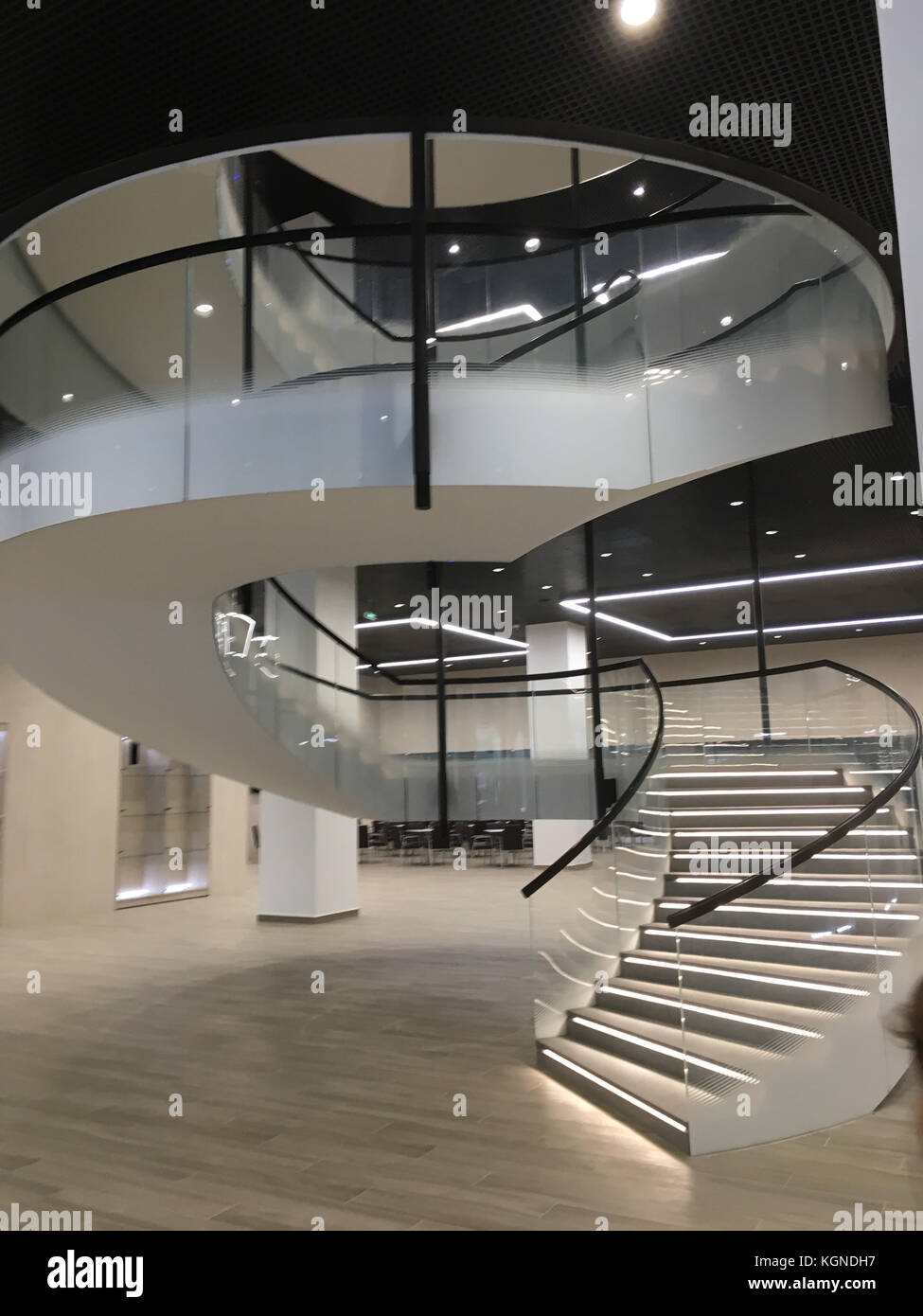 A view of the spiral staircase at the south entrance of the Luzhniki ...