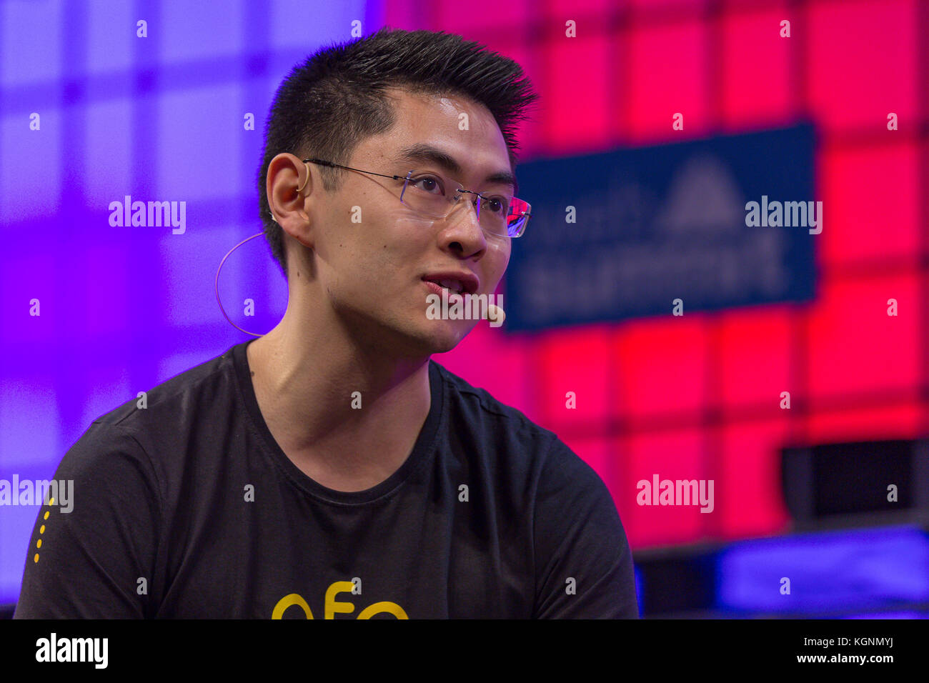 November 09, 2017. Lisbon, Portugal. Co-Founder and COO for Ofo, Zhang ...