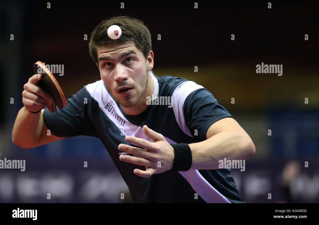 Magdeburg, Germany. 10th Nov, 2017. Patrick Franziska from Germany in ...