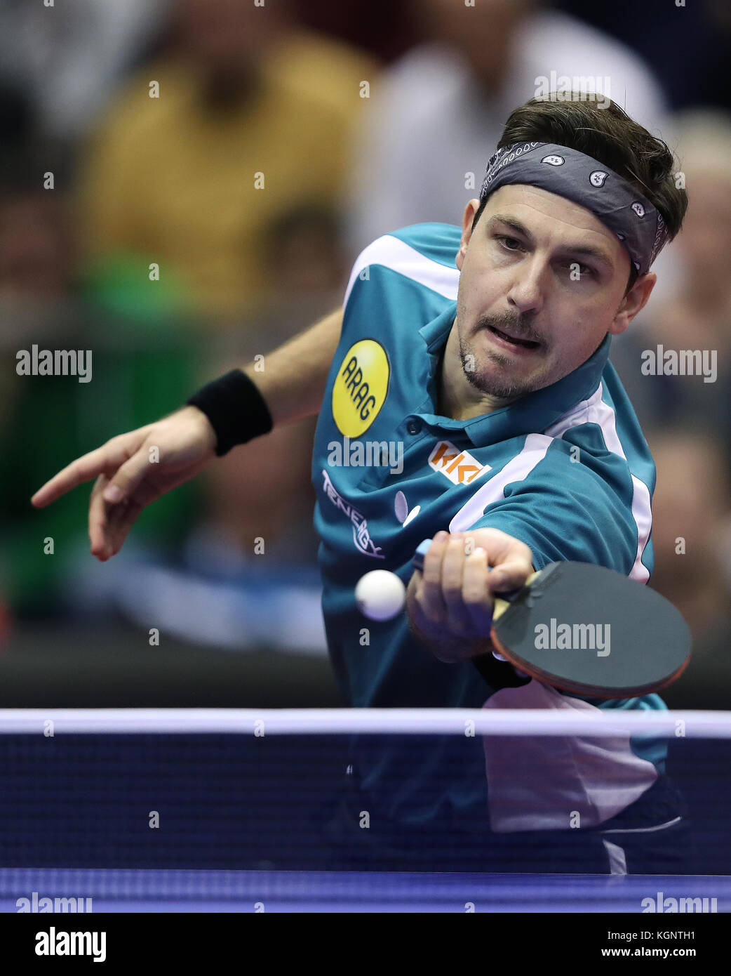 Magdeburg, Germany. 10th Nov, 2017. Timo Boll from Germany in action ...
