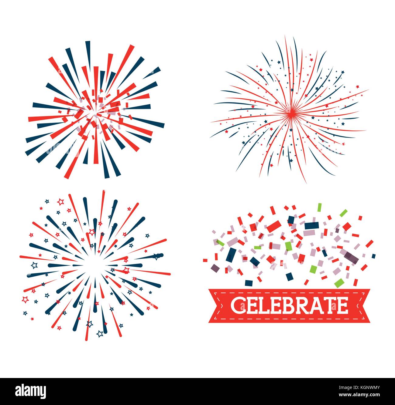 brightly colorful fireworks and celebration background vector ...