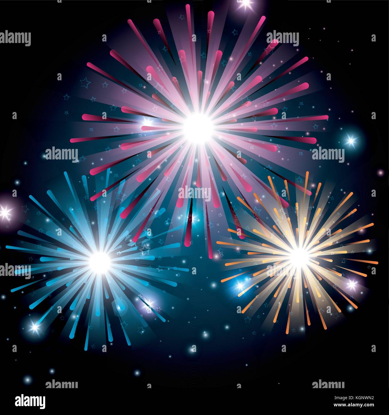brightly colorful fireworks background vector illustration graphic ...