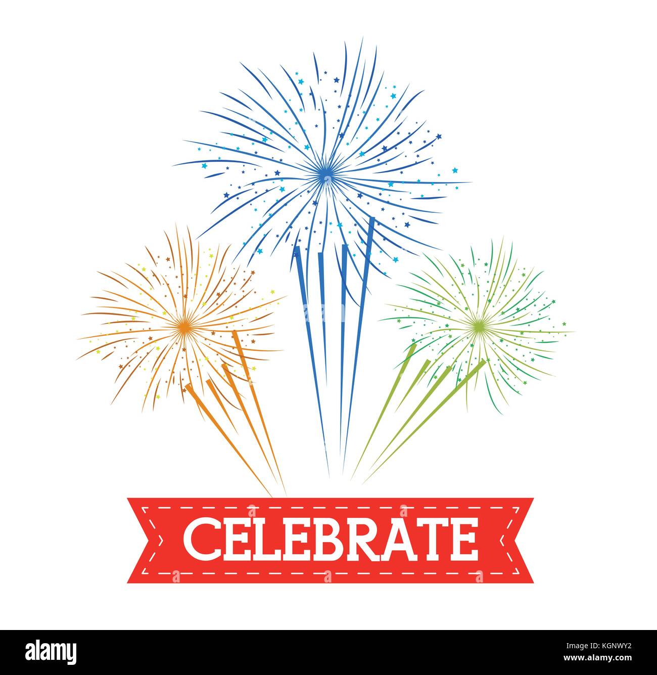 brightly colorful fireworks and celebration background vector ...
