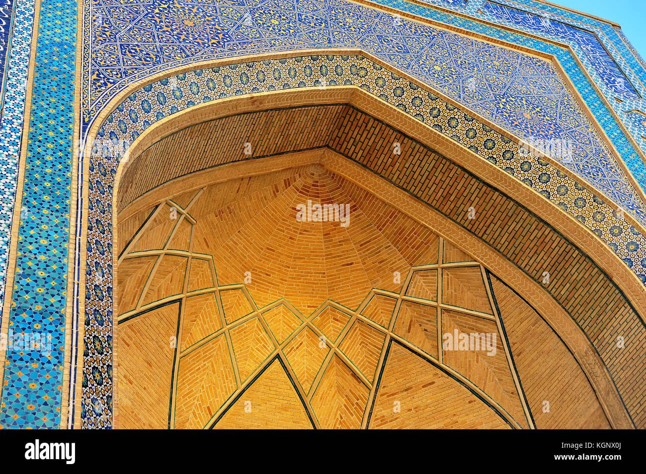 Bukhara: madrasa golden arch ornament Stock Photo - Alamy
