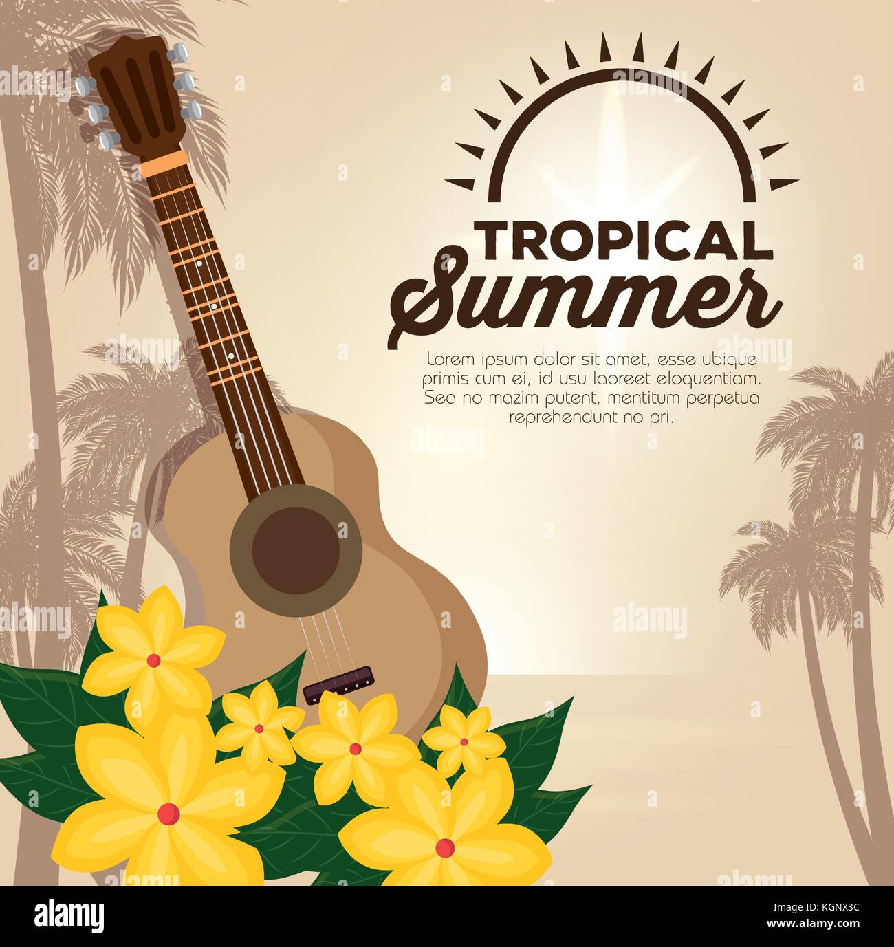 summer tropical background vector illustration graphic design Stock ...