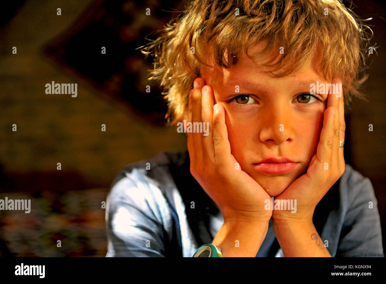 Serious boy portrait Stock Photo - Alamy