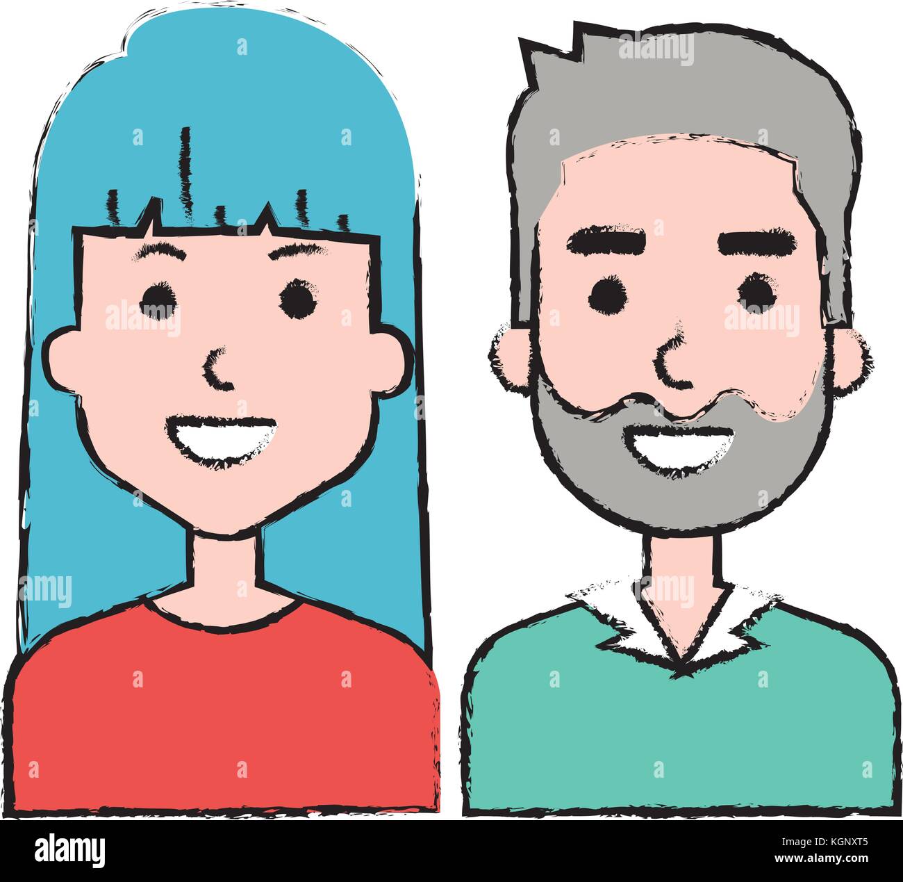 lovers couple avatars characters vector illustration design Stock ...