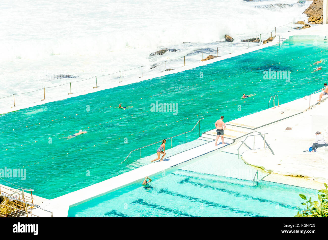 Bondi Baths home to the iconic Bondi Icebergs Swimming Club is located ...
