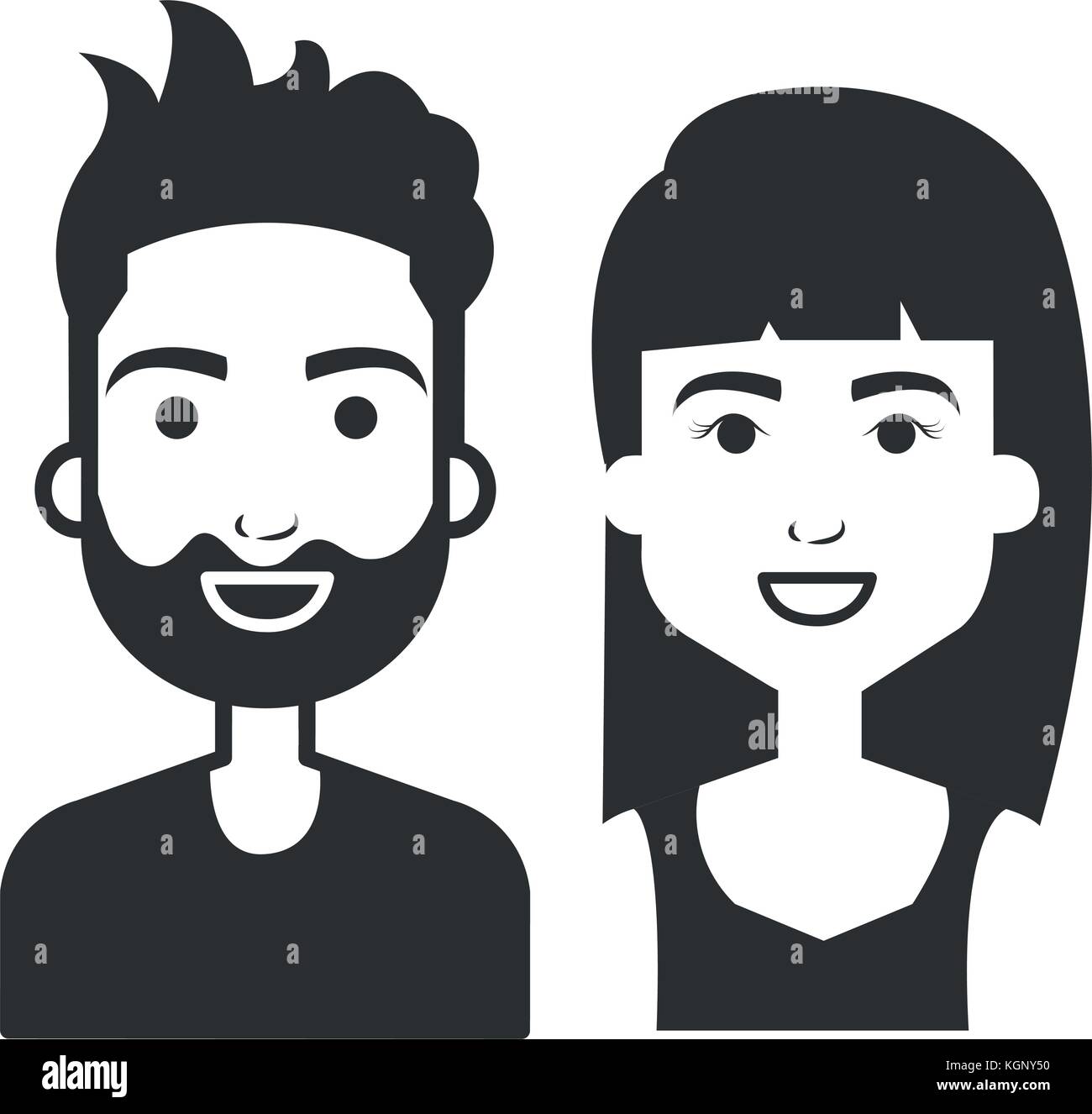 lovers couple avatars characters vector illustration design Stock ...