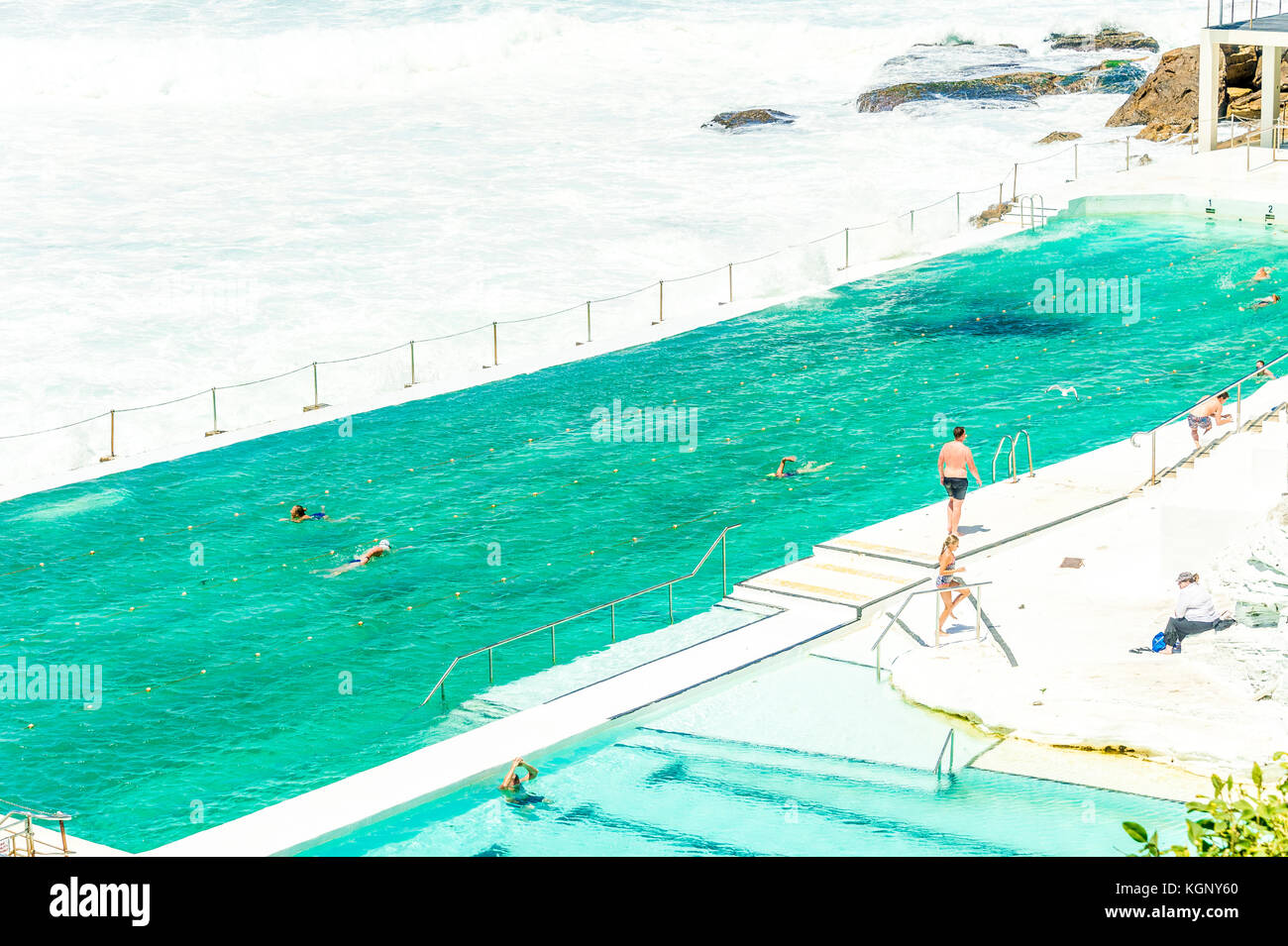 Bondi Baths home to the iconic Bondi Icebergs Swimming Club is located ...