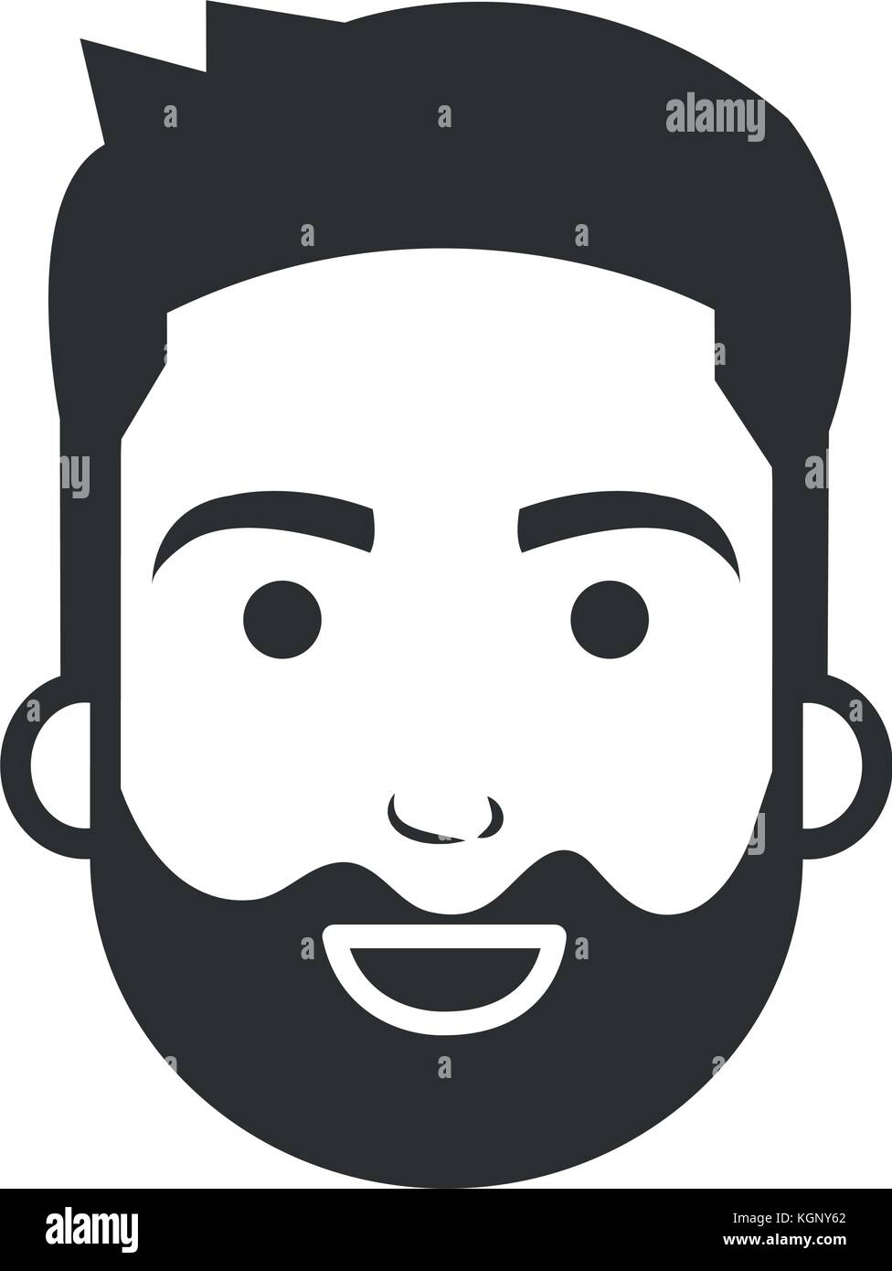 young man head avatar character vector illustration design Stock Vector ...