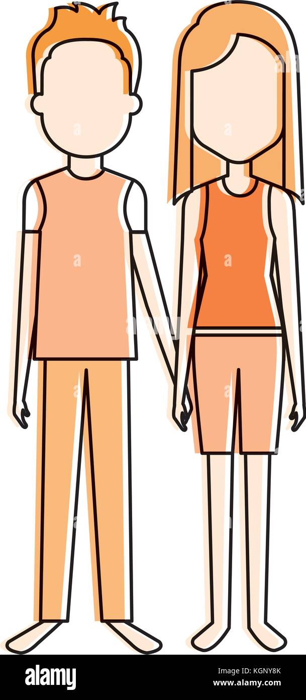 lovers couple avatars characters vector illustration design Stock ...