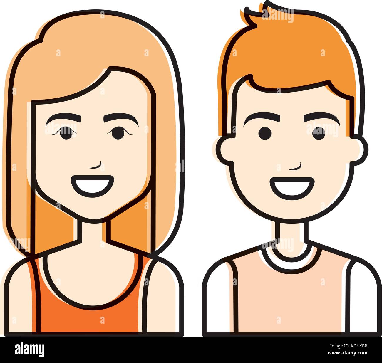 lovers couple avatars characters vector illustration design Stock ...
